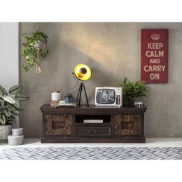 Sit Lowboard &raquo;dunkelbraunes Lowboard aus recyceltem Altholz&laquo; TV‐Board & Wohnzimmer‐Kommode aus Altholz braun Massivholz B/H/T: 150cm x 50cm x 45cm, 1 
