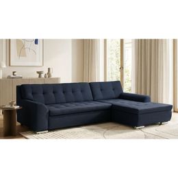 OTTO home Ecksofa &raquo;Tornby 268 x 178 cm, mit Steppungen, modern & stabil&laquo; L-Form, aus pflegeleichtem, weichem Luxus-Microfaser blau 100% Polyester B/H/