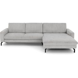 Die PlanBar Ecksofa &raquo;MP-IN20110 L-Form mit Federkern-Polsterung&laquo; optional mit Funktionen erh&auml;ltlich grau 100% Polyester B/H/T: 302cm x 87cm x 178cm, 