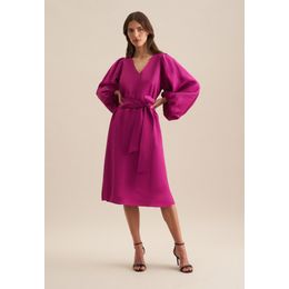 Seidensticker Damen Sommerkleid "Schwarze Rose", pink, Gr. 42, unifarben, 49% Viskose 38% Leinen 13% Polyester, Kleider, Langarm V-Neck Uni