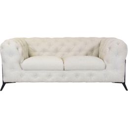 Home Affaire Chesterfield-Sofa &raquo;Amaury&laquo; aufw&auml;ndige Knopfheftung, moderne Chesterfield Optik, Fu&szlig;farbe w&auml;hlbar beige Struktur (100% Polyester9;