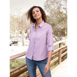 Casual Looks Damen Karobluse, lila, Gr. 40, gemustert, kariert, mehrfarbig, 50% Baumwolle, 50% Polyester, Blusen