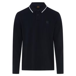 BOSS Orange Herren Langarm-Poloshirt, schwarz, Gr. XXXL, unifarben, Jersey, Obermaterial: 100% Baumwolle, Shirts, Regular Fit, reine Baumwolle,
