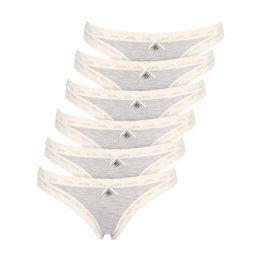 like it! LIKE IT Damen String "6er Pack Damen String Kim", Gr. L, bunt, Obermaterial: 95% Modal CMD. 5% Elasthan EL., Unterhosen