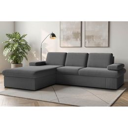 Sit & More sit&more Ecksofa &raquo;Moreno L-Form, B: 247 cm&laquo; mit Armteilverstellung, optional Schlaffunktion grau 95% Polyester, 5% Polyamid B/H/T: 247cm x 82cm x 