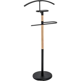 HAKU Herrendiener &raquo;Anzugst&auml;nder, Dressboy, Kleiderboy, Kleiderbutler, Stiller Diener&laquo; freiform - aus Metall buche, schwarz -B/T/H 47/29/112 cm schwarz