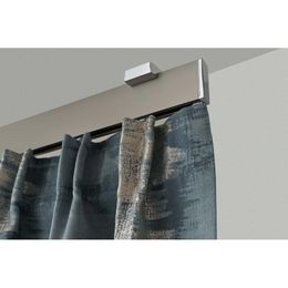 Garesa Gardinenstange &raquo;FLAT&laquo; 1 l&auml;ufig-l&auml;ufig Wunschma&szlig;l&auml;nge Rechteckprofil, perfekter Lauf, modern, verl&auml;ngerbar, mit Endkappe silber Aluminium B/L: 