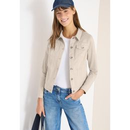 Cecil Damen Jeansjacke mit Brust Taschen beige M (40)