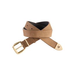 Calvin Klein Damen Lederg&uuml;rtel &raquo;HW END TIP BUCKLE SUEDE 30MM&laquo; Wildleder, Metallschlie&szlig;e, Gr&ouml;&szlig;enverstellbar beige 110