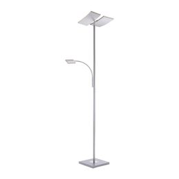 JUST LIGHT Stehlampe &raquo;RUBEN&laquo; LED-Board 1 Stk. Warmwei&szlig; LED, dimmbar &uuml;ber Touchdimmer, Schalter, Touchschalter silber 2, H: 196cm, 1 Stk.