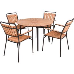 Garden Pleasure Garten-Essgruppe &raquo;COVINA&laquo; Set, 5 tlg. einfache Montage Holz teilmassiv, Stahl B/H/T: 220cm x 86cm x 220cm