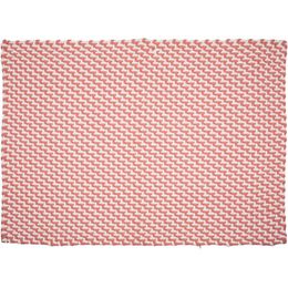 Pad Fu&szlig;matte &raquo;POOL, Schmutzfangmatte&laquo; rechteckig 15 mm H&ouml;he handgewebt, In- und Outdoor geeignet, auch als L&auml;ufer erh&auml;ltlich rosa Kunstfaser B : 52cm 