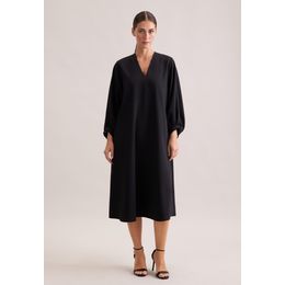 Seidensticker Damen Sommerkleid, schwarz, Gr. 34, unifarben, 100% Polyester, Kleider, 1/1 V-Neck Uni