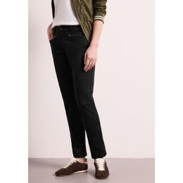 Street One Damen Stoffhose, schwarz, Gr. 34, unifarben, Web, 97% Baumwolle, 3% Elasthan, Hosen, aus Baumwolle mit Stretchanteil