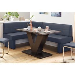 Home Affaire Eckbank blau B/H/T: 152cm x 89cm x 202cm, Kunstleder, langer Schenkel rechts
