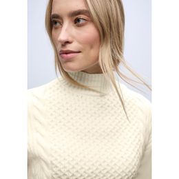 Street One Damen Street One Stehkragenpullover mit Strickmuster beige 42