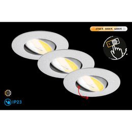Briloner Leuchten LED Einbauleuchte &raquo;DIMARA&laquo; LED-Modul 1 Stk. 90x24 mm, Wohnzimmer, Flur silber 1, &Oslash; 9cm H: 3cm, 1 Stk.