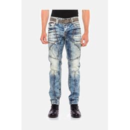 Cipo & Baxx CIPO & BAXX Herren 5-Pocket-Jeans "Jeans", blau, Basic, Gr. 30, unifarben, 100% Baumwolle, Jeans, mit modernen Ziern&auml;hten, CD535
