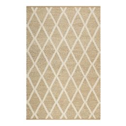 Teppich &raquo;Novella&laquo; rechteckig 18 mm H&ouml;he Hochflorteppich, handgewebt, natur, modern, geometrisch Jute B : 200cm 1 Stk., 18mm, L: 290cm