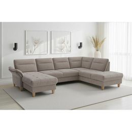 Sit & More sit&more Wohnlandschaft &raquo;Pamela U-Form, B: 292 cm, optional Schlaffunktion & Armteilverstellung&laquo; mit Federkern beige 100% Polyester B/H/T: 292cm x 