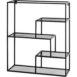 HAKU Wandregal &raquo;H&auml;ngeregal, Wandboard&laquo; rechteckig - aus Metall Schwarz - B/T/H 50/18/60 cm schwarz B/H/T: 50cm x 60cm x 18cm, offene F&auml;cher