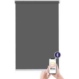 SUNLINES Elektrisches Rollo &raquo;Akkurollo Upcycling appgesteuert, blickdicht, &laquo; blickdicht ohne Bohren appgesteuert via Bluetooth grau Kunststoff, Metall