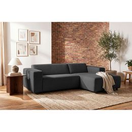 OTTO home Ecksofa &raquo;Jellon kompakte Eckcouch&laquo; Breite 232 cm, L-Form, Chenille, mit Welleunterfederung grau 100% PES B/H/T: 232cm x 70cm x 157cm, 