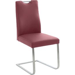 K+w Komfort & Wohnen K+W Komfort & Wohnen Freischwinger &raquo;6194&laquo; () mit praktischem Griff oben am R&uuml;cken, Gestell aus Edelstahl rot B/H/T: 47cm x 100cm x 61cm, Leder 