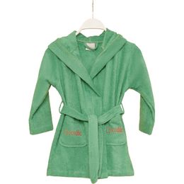 Egeria Kinderbademantel &raquo;Crocodile&laquo; mit Kokodil Applikation gr&uuml;n Baumwolle 98/104