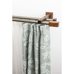 Garesa Gardinenschiene &raquo;Cubus, Quader Innenlauf&laquo; 2 l&auml;ufig-l&auml;ufig Wunschma&szlig;l&auml;nge Innenlauf-Vorhanggarnitur, verl&auml;ngerbar, Holz-Aluminium braun B/L: 