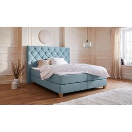 Home Affaire Boxspringbett &raquo;Harmones hoch&laquo; in 3 Breiten, H&auml;rtegrad auch im Mix mit je 1 Matratze in H2 und H3 gr&uuml;n Struktur (100% Polyester) Struktur,