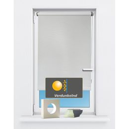 Kutti Seitenzugrollo &raquo;Seitenzugrollo 'Luna', verdunkelnd, Klemmfix, ohne Bohren, Fixma&szlig;&laquo; verdunkelnd ohne Bohren Sichtschutz, Sonnenschutz wei&szlig; Polyester 
