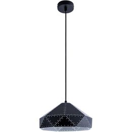 Paco Home Pendelleuchte &raquo;SAYID&laquo; E27 H&auml;ngelampe Esszimmer Esstischlampe Steampunk Lampe Textilkabel E27 schwarz 1, H: 16cm