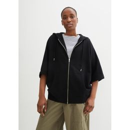 bonprix Damen bonprix Sweatjacke Oversize-Passform, mit Kapuze, aus Baumwolle 36/38 (S)