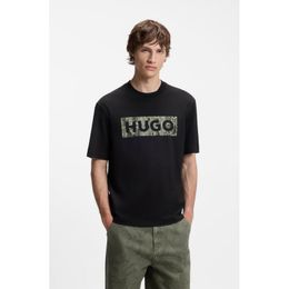 Hugo Herren Hugo T-Shirt &raquo;Nerpient&laquo; Rundhalsausschnitt, Regular Fit, Logo-Druck schwarz XXL