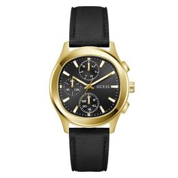 Guess Herren Multifunktionsuhr &raquo;PALMER&laquo; Quarzuhr, Armbanduhr, Herrenuhr, Lederarmband, analog, Wochentag, Tag gold Einheitsgr&ouml;&szlig;e