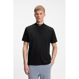 BOSS Green Herren BOSS Green T-Shirt &raquo;Tee Collar Relaxed Fit&laquo; Stretch Jersey Baumwolle, Logo Centered, Rundhals schwarz M