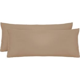 Biberna Kissenbezug &raquo;Michi Feinjersey mit Rei&szlig;verschluss&laquo; verschiedene Gr&ouml;&szlig;en, Feinjersey Kissenh&uuml;lle aus 100% Baumwolle braun Feinjersey, Obermaterial: 100% 