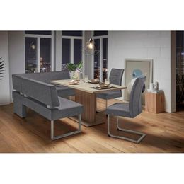 OTTO home Eckbank &raquo;Rab&laquo; in 2 Breiten (180 oder 200 cm), Bezug in verschiedenen Qualit&auml;ten grau Polyester B/H/T: 200cm x 88cm x 160cm, Strukturstoff, 