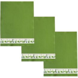 Framsohn frottier Geschirrtuch &raquo;Kr&auml;uter, aus 100% Baumwolle&laquo; dichte Feinwebung, mit Bord&uuml;re, in &Ouml;sterreich hergestellt, 50x70 cm gr&uuml;n 100% Baumwolle 3