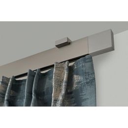 Garesa Gardinenstange &raquo;FLAT&laquo; 1 l&auml;ufig-l&auml;ufig Wunschma&szlig;l&auml;nge Rechteckprofil, Deckenmontage, perfekter Lauf, modern, verl&auml;ngerbar silber Aluminium B/L: 