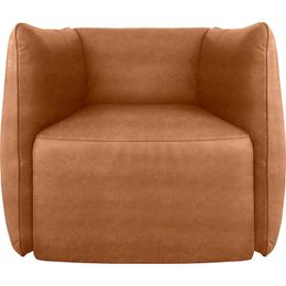 Egoitaliano Sessel &raquo;Ludo Loungesessel, Designsessel, Clubsessel, elegant und zeitlos&laquo; mit tollem Sitzkomfort, Solit&auml;rsessel braun Luxus-Micofaser Lederoptik (100%