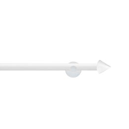 Garesa Gardinenstange &raquo;WHITE&laquo; &Oslash; 20 mm 2 l&auml;ufig-l&auml;ufig Wunschma&szlig;l&auml;nge Vorhanggarnitur, verl&auml;ngerbar, Wandmontage, Endknopf Spitze wei&szlig; Eisen B/L: 140cm