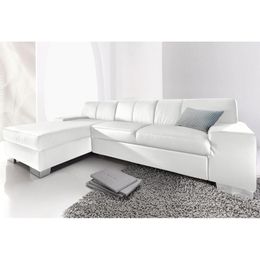DOMO collection Ecksofa &raquo;Star, zeitlose Formensprache, elegante Optik, Breite 248cm, L-Form&laquo; wahlweise mit Bettfunktion, OTTOs Choice wei&szlig; Softlux -
