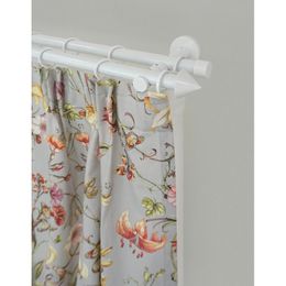 Garesa Gardinenstange &raquo;WHITE&laquo; &Oslash; 20 mm 2 l&auml;ufig-l&auml;ufig Wunschma&szlig;l&auml;nge Vorhanggarnitur, verl&auml;ngerbar, Wandmontage, Endknopf Spitze wei&szlig; Eisen B/L: 400cm
