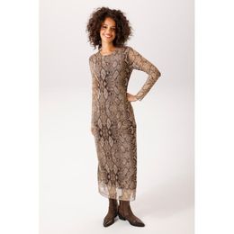 Aniston Casual Damen Aniston CASUAL Maxikleid mit grafischen Muster in Schlangen-Optik - NEUE KOLLEKTION 36, N-Gr