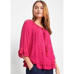 bonprix Damen bonprix Tunika 1 A-Linien-Passform, mit 3/4-&Auml;rmeln, gleichfarbige Stickerei 46