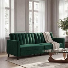 3-Sitzer &raquo;Celine&laquo; R&uuml;ckenlehne 2-teilig und 3-fach verstellbar, Sitzh&ouml;he 43 cm gr&uuml;n Veloursstoff 100% Polyester B/H/T: 203cm x 83cm x 83cm, Samtvelours