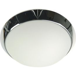 Niermann Deckenleuchte &raquo;Opal matt, Dekorring Chrom, LED&laquo; LED-Board 1 Stk. Warmwei&szlig; grau 1, &Oslash; 45cm, 1 Stk.