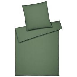 Elegante Bettw&auml;sche &raquo;Cord Jersey&laquo; 2 Stk. angenehmes Hautgef&uuml;hl gr&uuml;n Interlock-Jersey, Obermaterial: 100% Baumwolle B/L: 155cm x 220cm, 1 Stk., 1 Stk., 